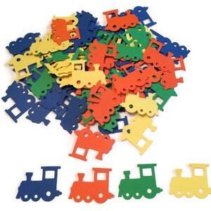 100 Assorted Train Confetti, Die Cut Train, Baby Shower, Train Theme ...