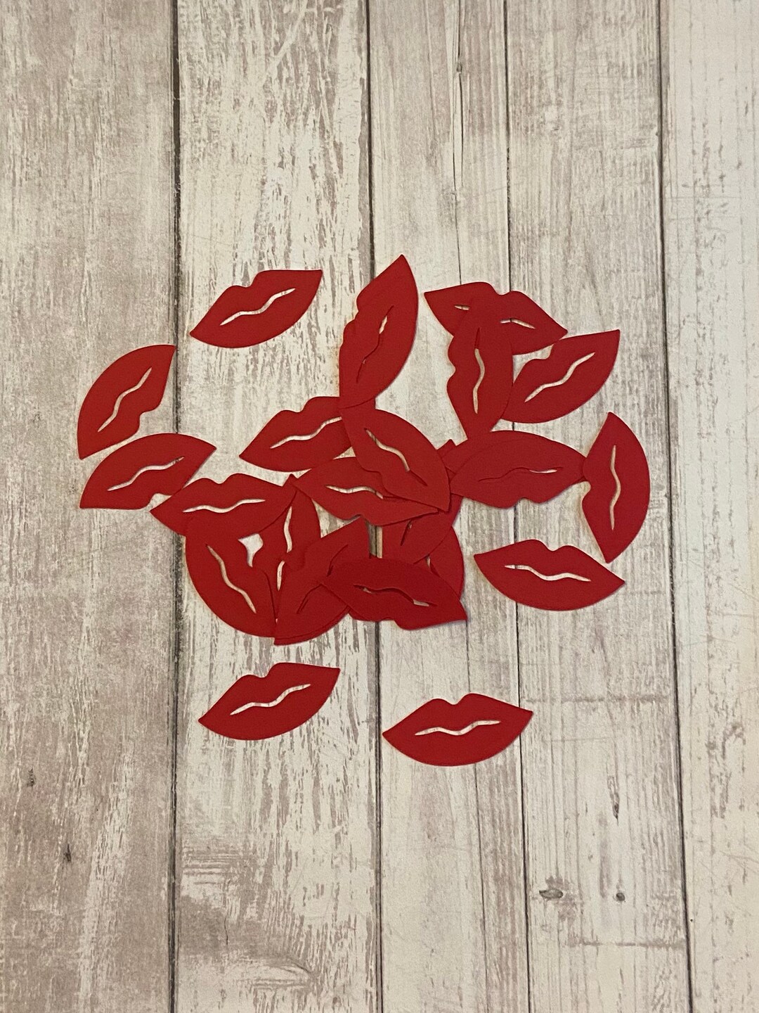 100 Red Lips Confetti, Die Cut Kiss Lips, Wedding Shower, Girls Night ...