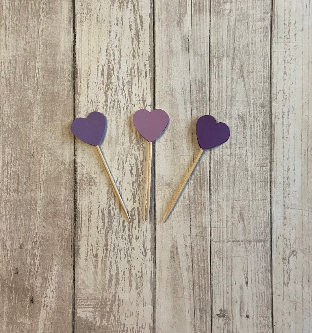 24 Purple Heart Toothpicks, Baby Shower, Birthday Party, Wedding Shower ...