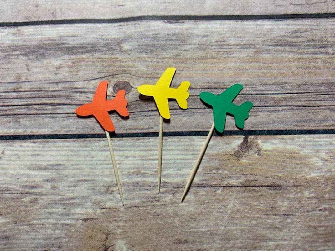 24 Airplane Toothpicks, Baby Shower, Airplane Birthday, Airplane Party ...