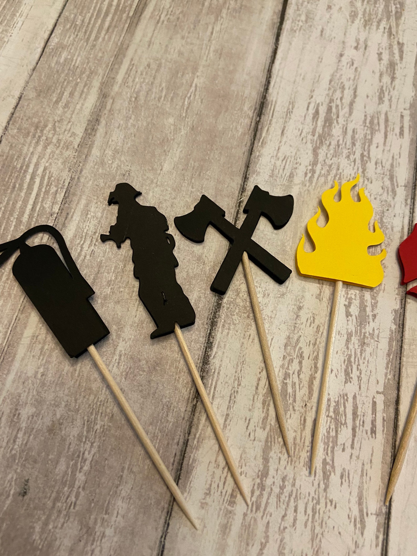 24 Fire Theme Toothpicks, Fireman Baby Shower, Fire Truck Birthday ...