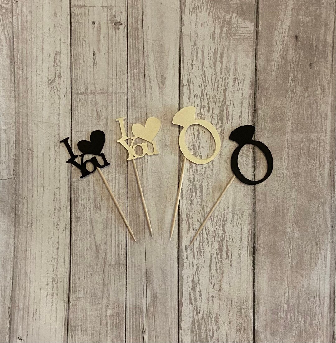 24 Wedding Theme Toothpicks, Wedding Shower, Wedding Toothpicks ...