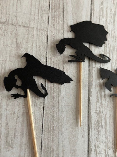 24 Assorted Dragon Toothpicks, Dragon Cupcake Toppers, Dragon Baby ...