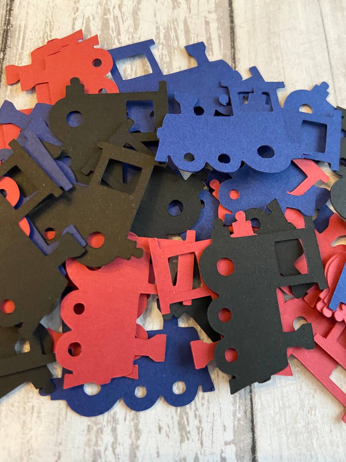 100 Assorted Train Confetti, Die Cut Train, Baby Shower, Train Theme ...