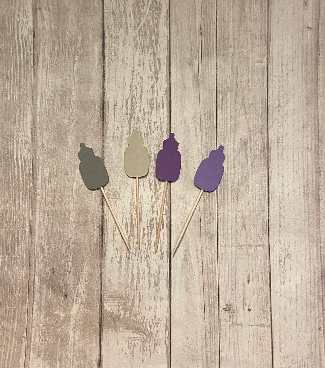 24 Purple Baby Bottle Toothpicks, Baby Shower, Girl Baby Shower ...