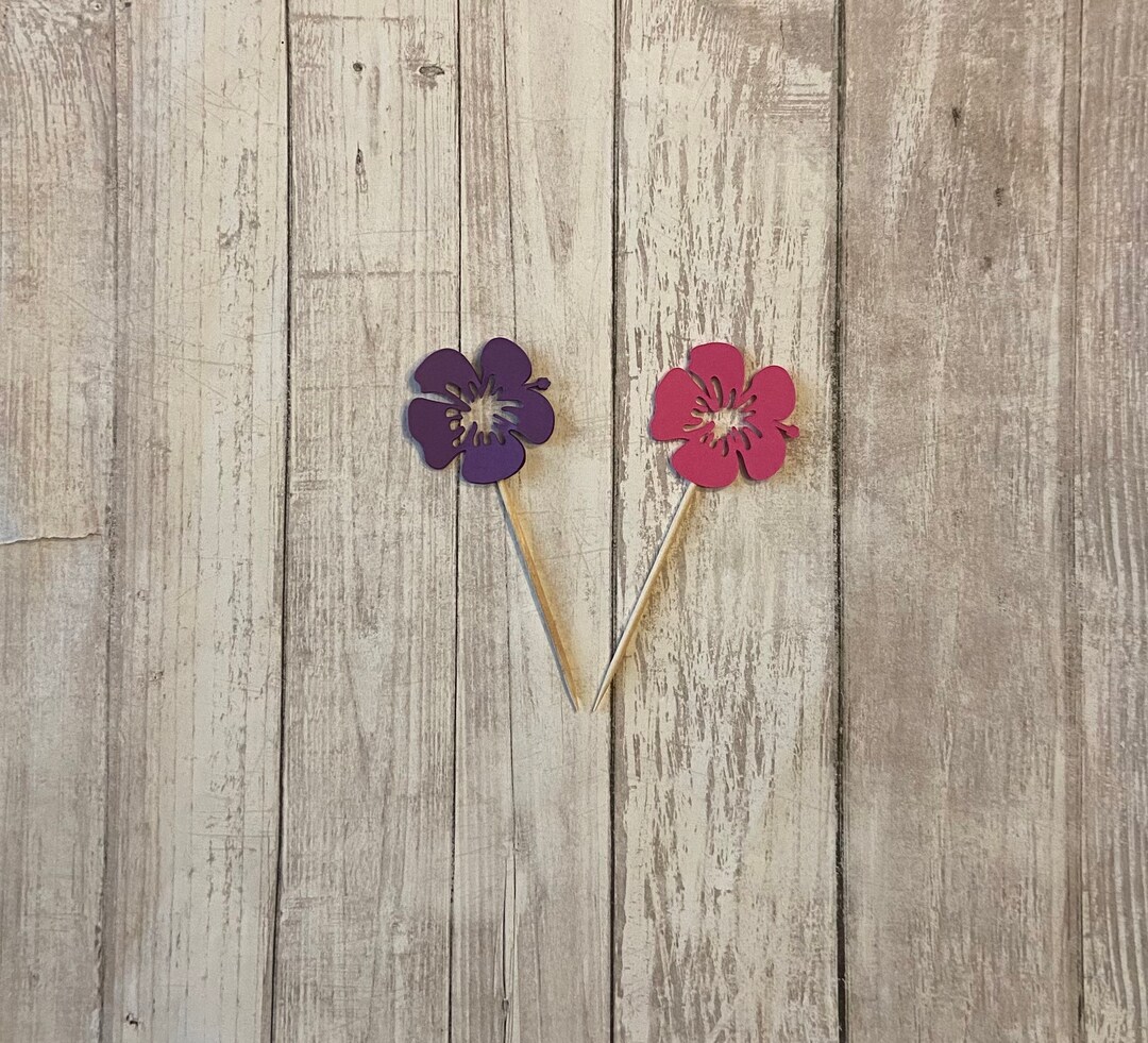 24 Flower Toothpicks,baby Shower,luau Birthday, Luau Decor, Luau Party ...