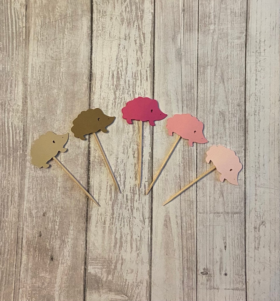24 Hedgehog Toothpicks, Woodland Baby Shower, Woodland Birthday ...