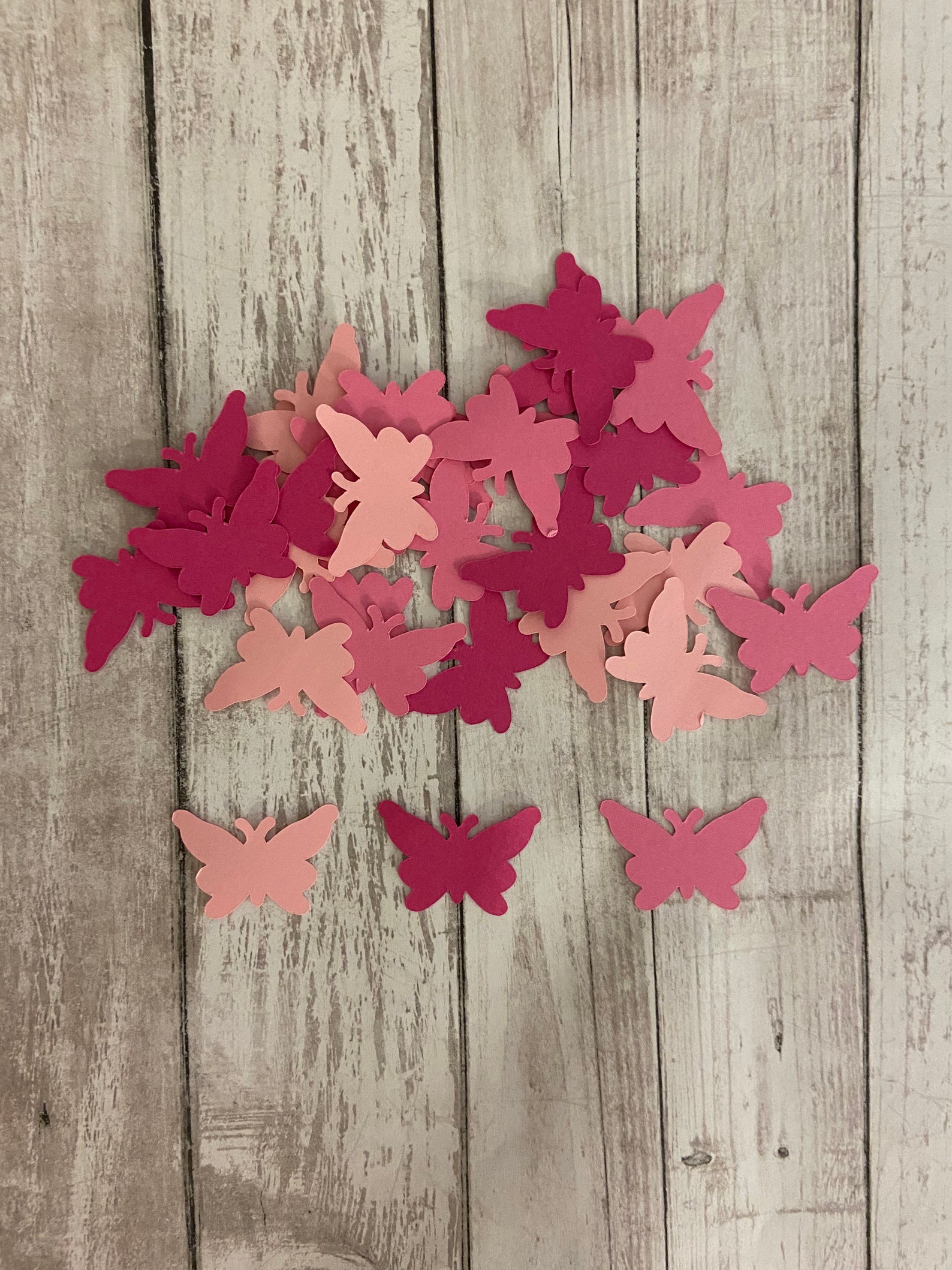 100 Assorted Pink Butterfly Confetti, Die Cut Butterfly, Baby Shower ...