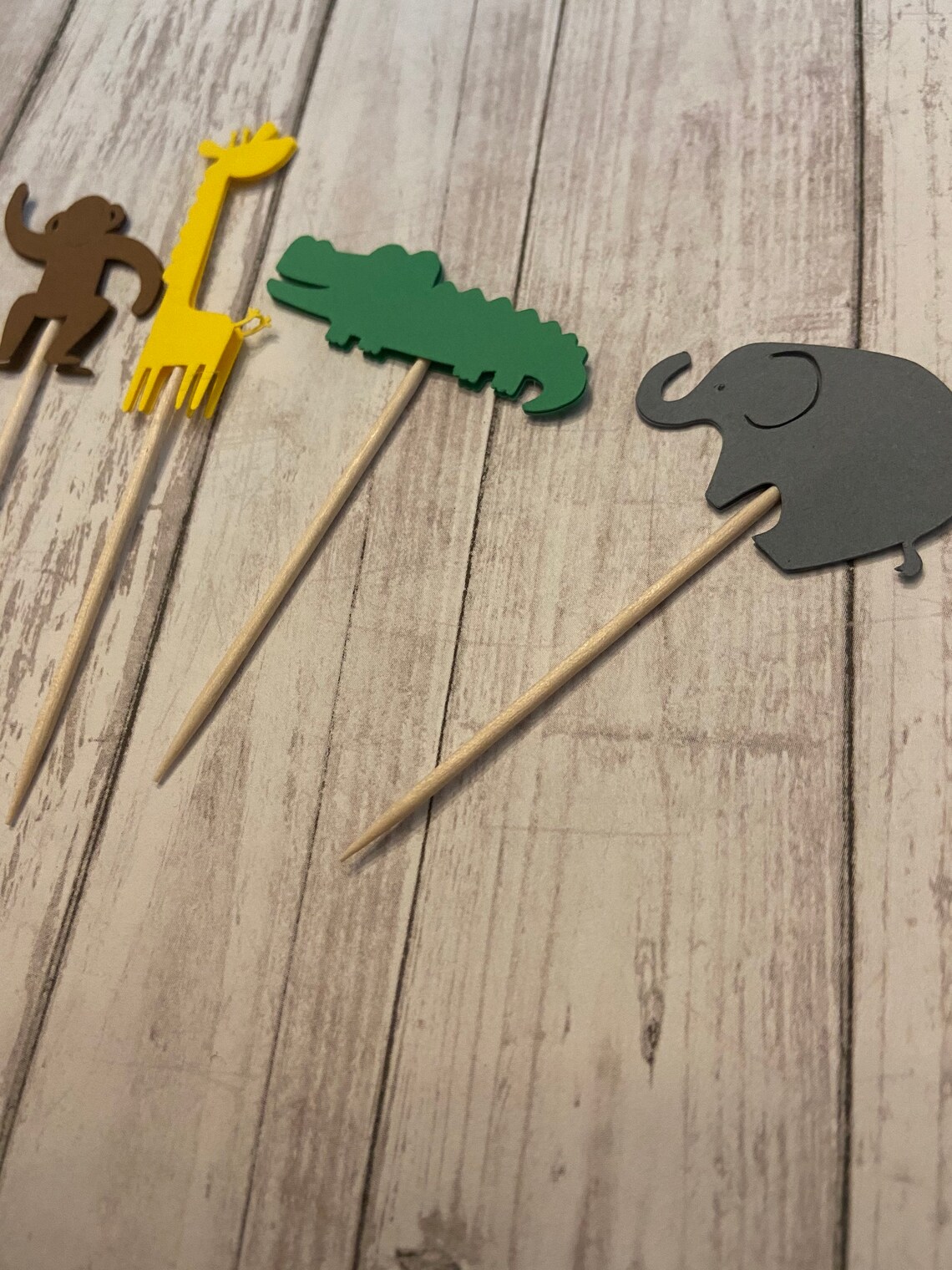 24 Jungle Animals Toothpicks Jungle Baby Shower Jungle - Etsy