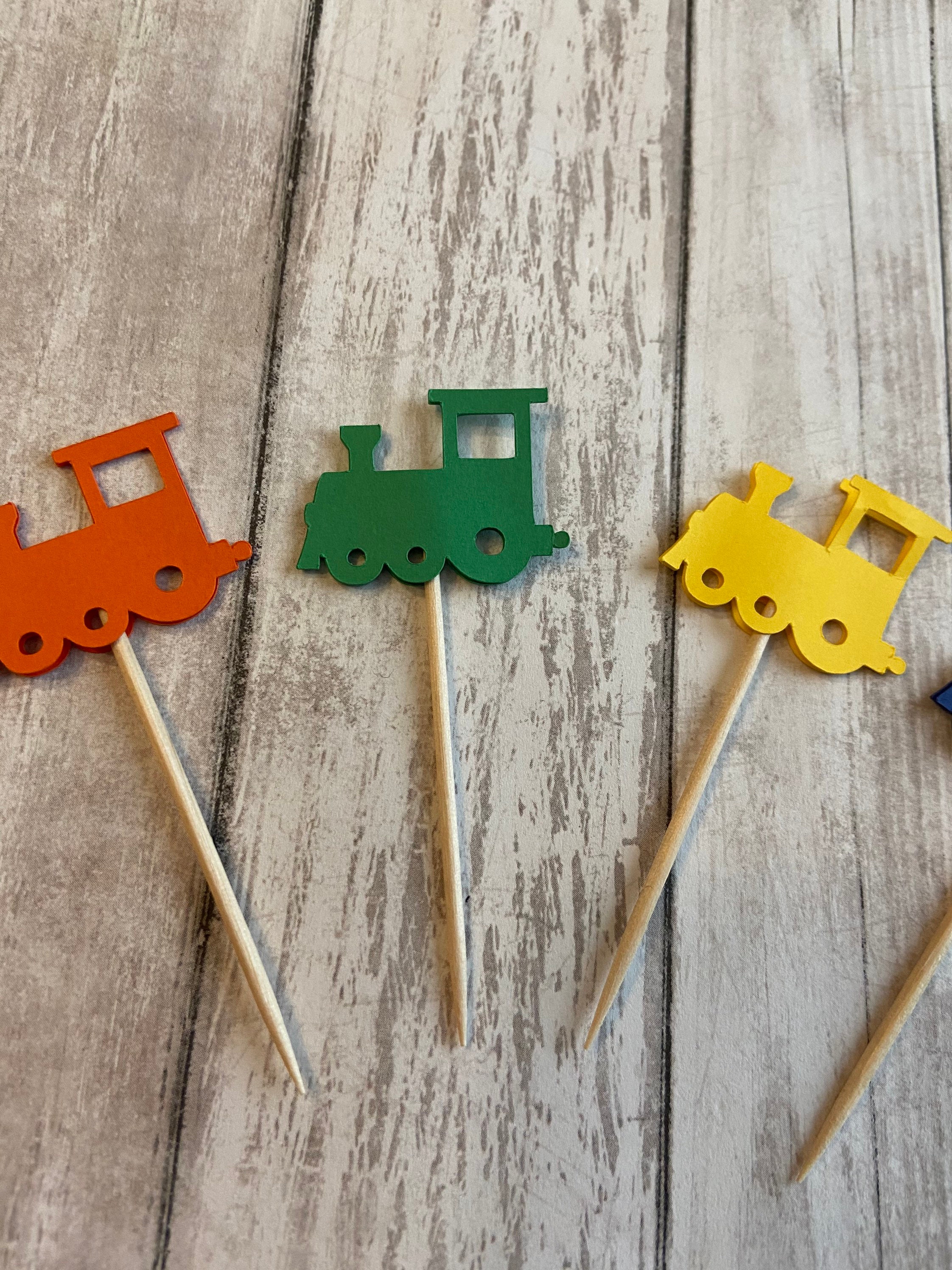 24 Train Toothpicks, Train Baby Shower, Train Birthday, Train Party ...