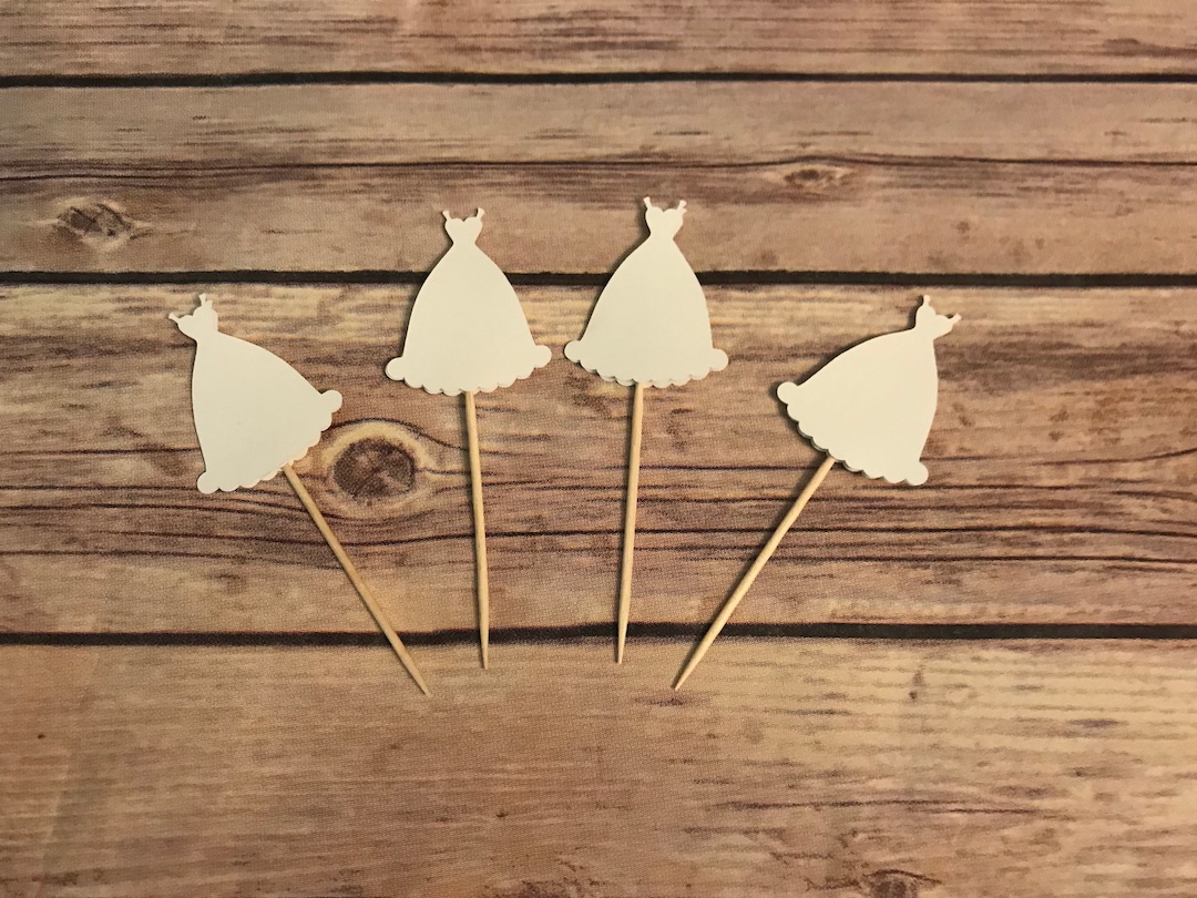 24 Wedding Dress Toothpicks, Wedding Shower, Wedding Toothpicks ...