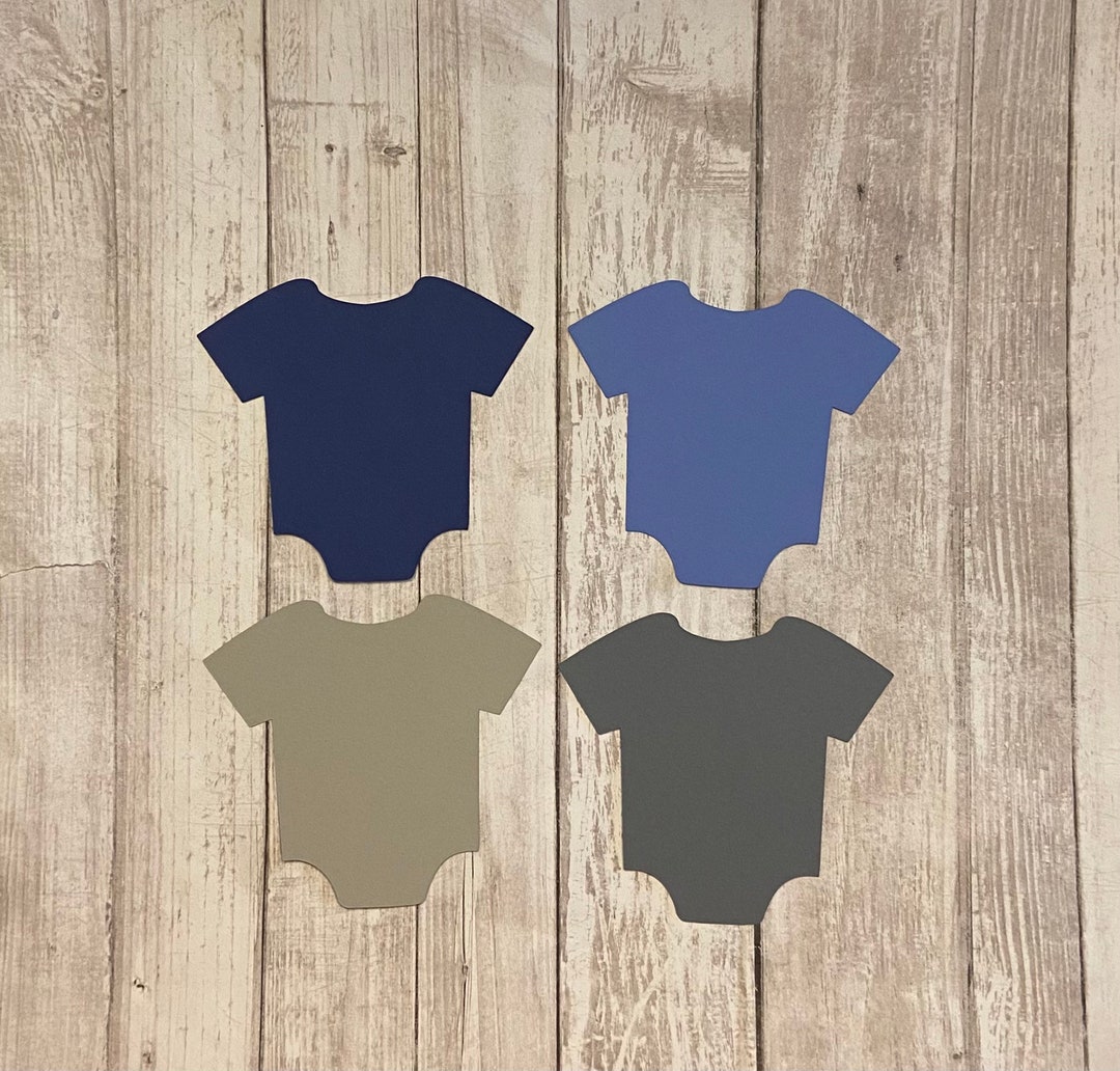 25 Assorted Blue and Grey Baby Shower Tags, Die Cut, Baby Boy Shower ...