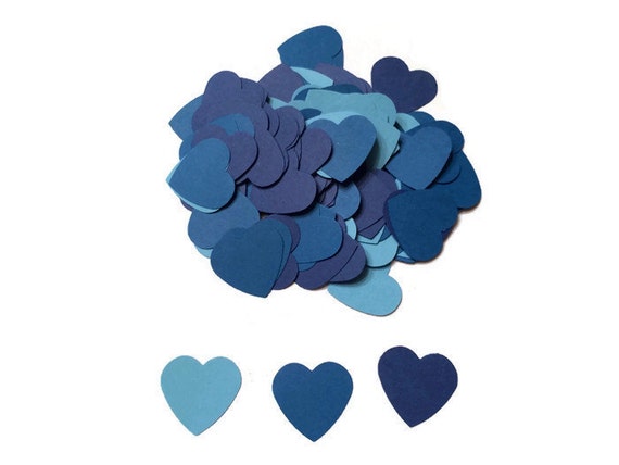 150 Blue Heart Confetti Wedding Confetti Die Cut Hearts Boy | Etsy