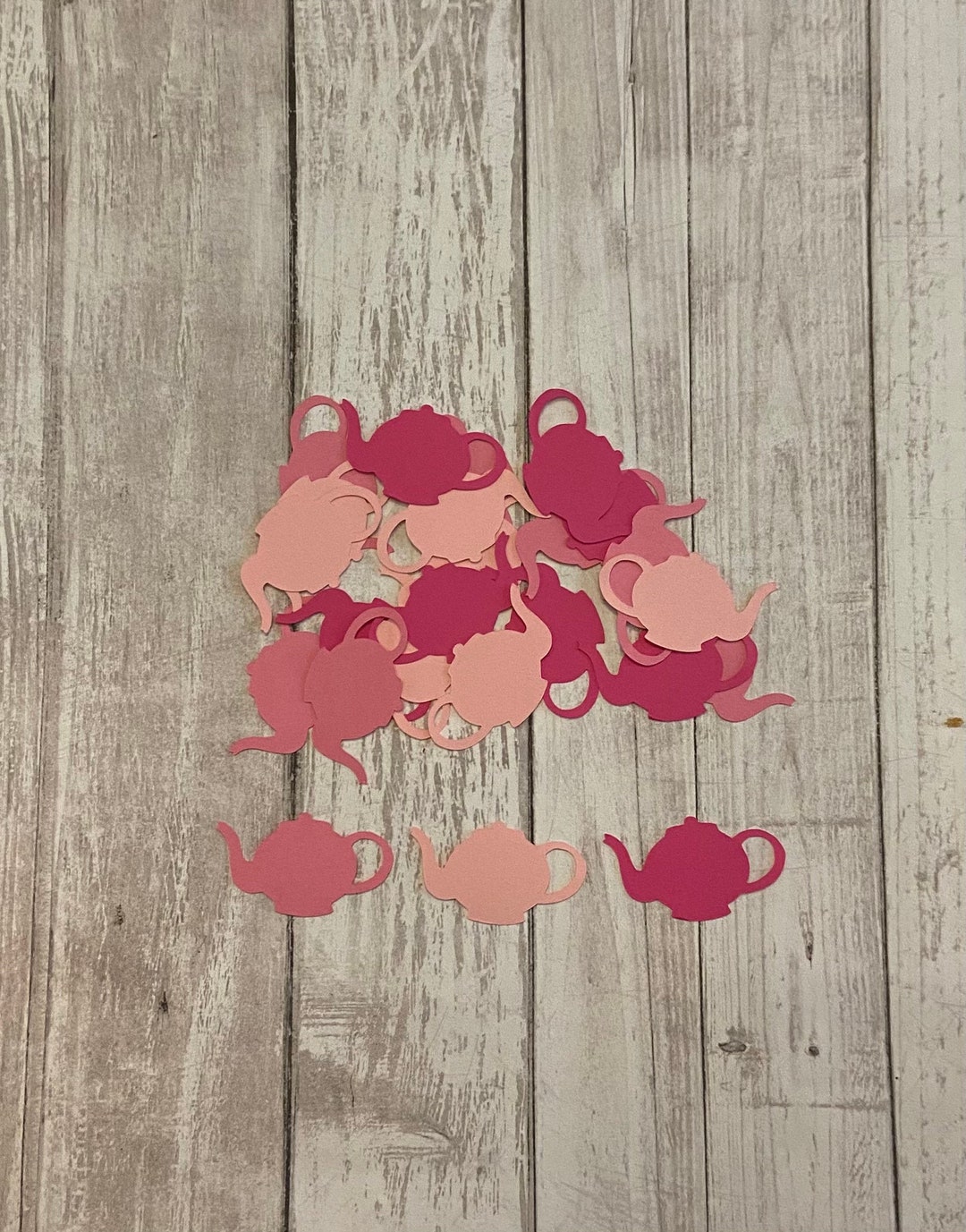 100 Assorted Pink Teapot Confetti, Die Cut Teapot, Baby Shower, Tea ...