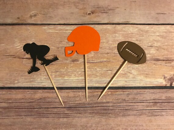 24 Football Theme Toothpicks Sport Theme Baby Shower Football Birthday Football Party Appetizer Picks Food Picks Cupcake Topper Etsy