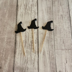 24 Witches Hat Toothpicks, Halloween Baby Shower, Birthday Party ...