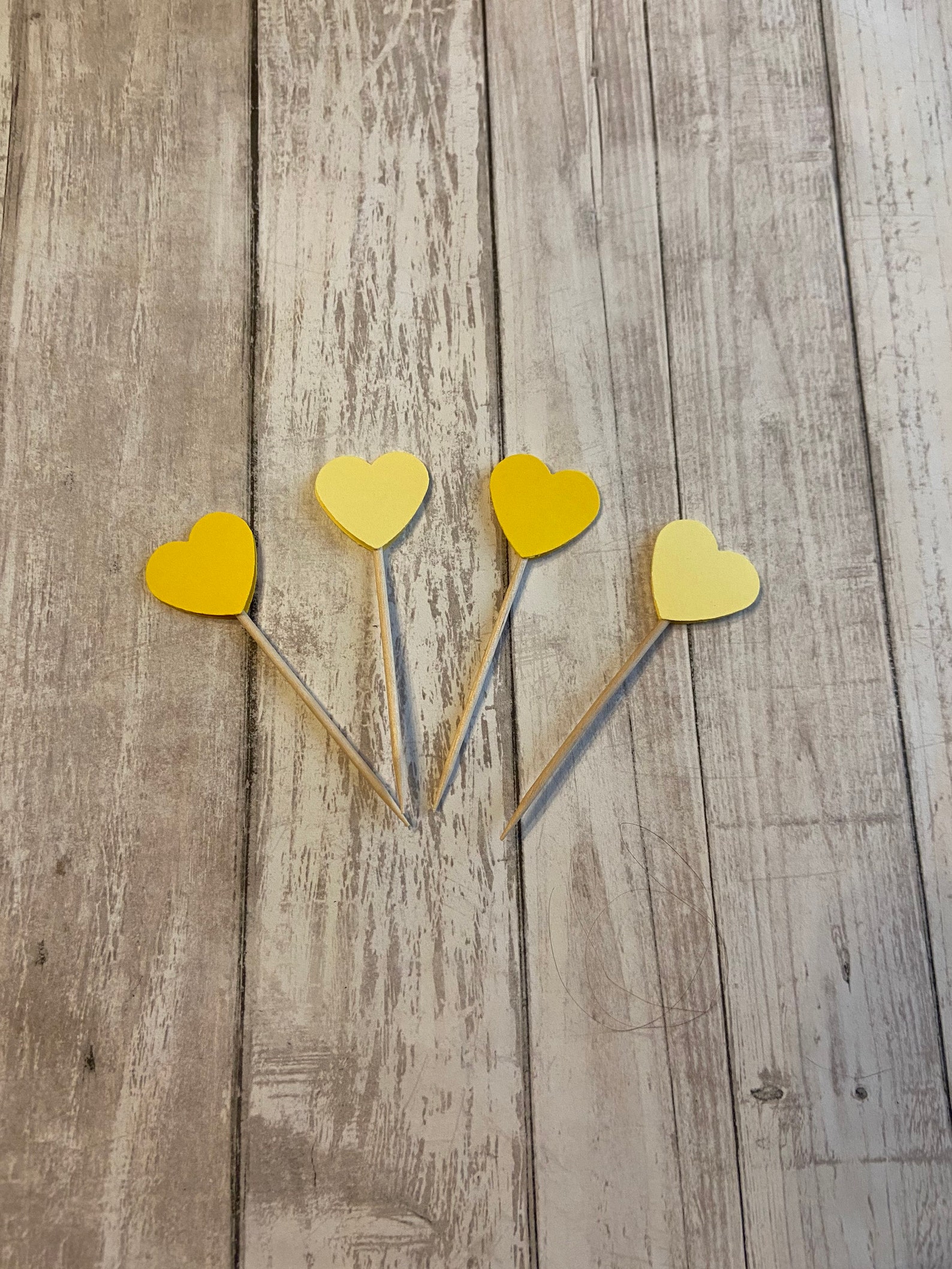24 Yellow Heart Toothpicks Baby Shower Birthday Wedding - Etsy