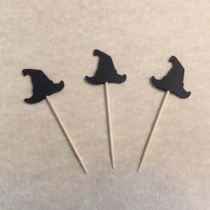 24 Witches Hat Toothpicks, Halloween Baby Shower, Birthday Party ...