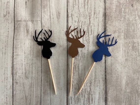 24 Assorted Buck Toothpicks Little Buck Cupcake Toppers Deer - Etsy