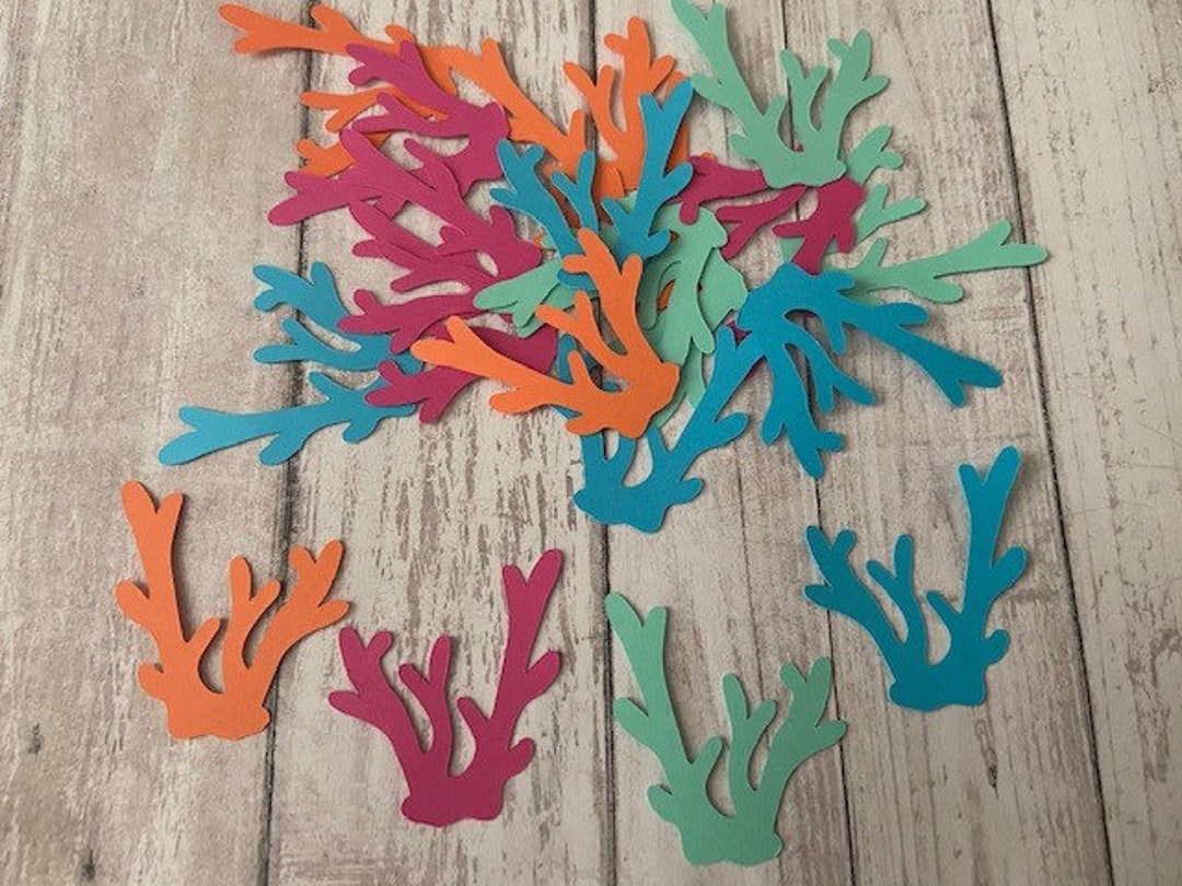 100 Assorted Coral Reef Confetti, Die Cut Reef, Baby Shower, Under the ...