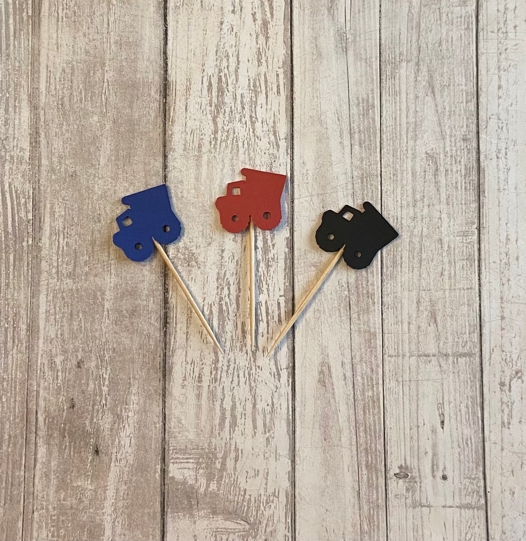 24 Dump Truck Toothpicks, Construction Baby Shower, Construction ...