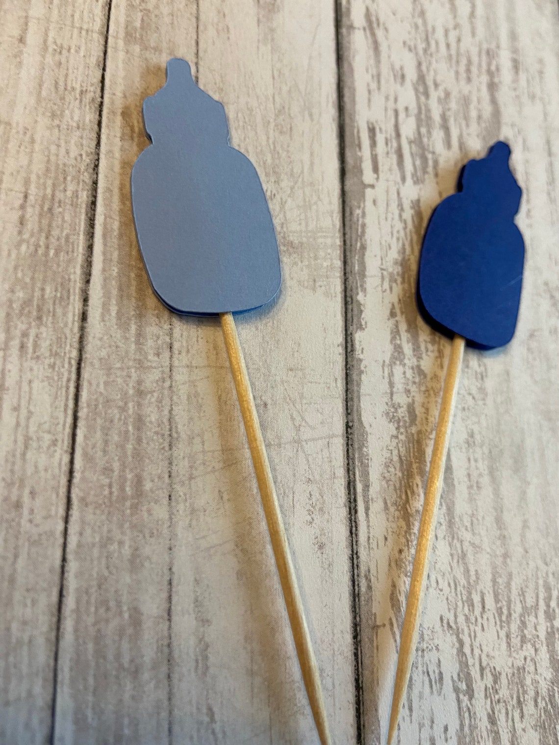 24 Blue Baby Bottle Toothpicks, Baby Shower, Boy Baby Shower Toothpicks ...
