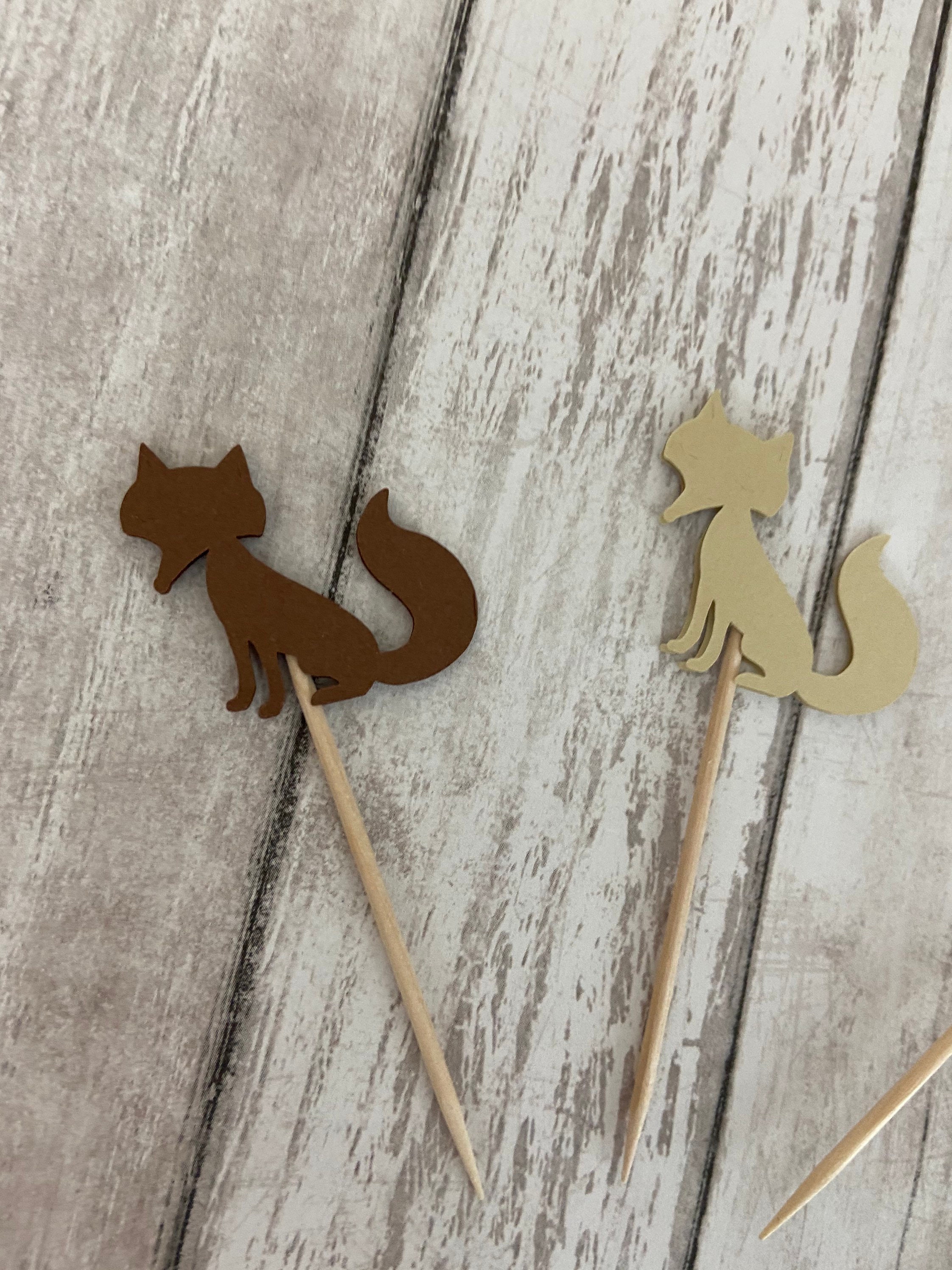 24 Fox Toothpicks, Woodland Baby Shower, Woodland Birthday, Woodland ...
