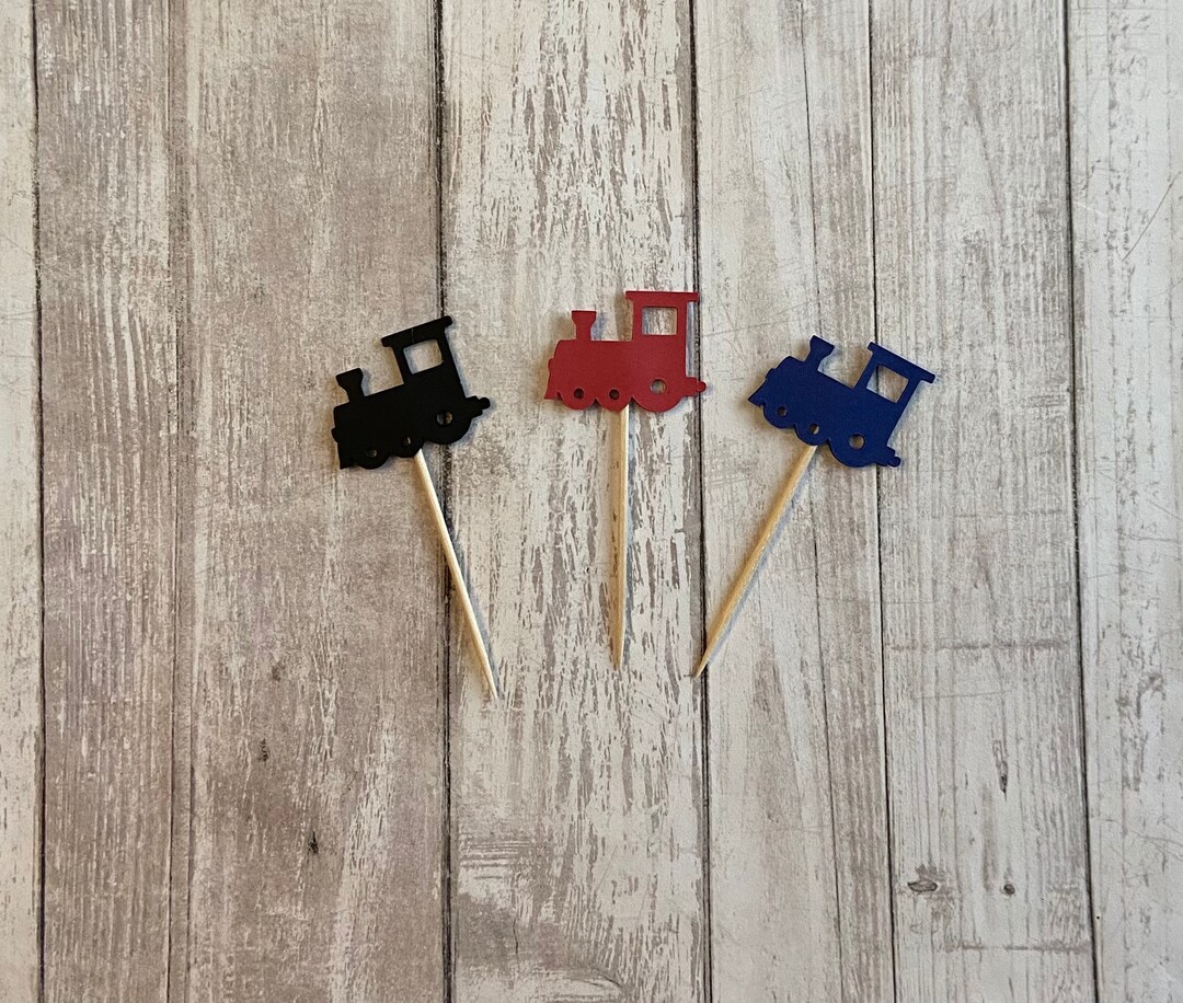 24 Train Toothpicks, Train Baby Shower, Train Birthday, Train Party ...