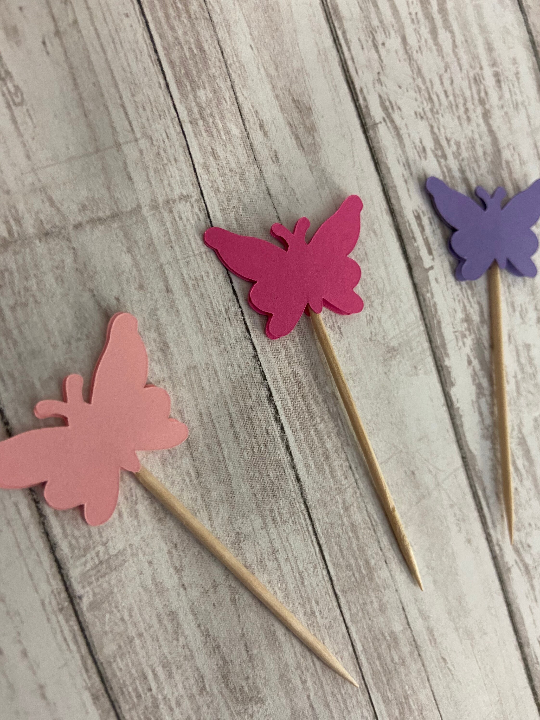 24 butterfly toothpicks baby shower birthday party | Etsy