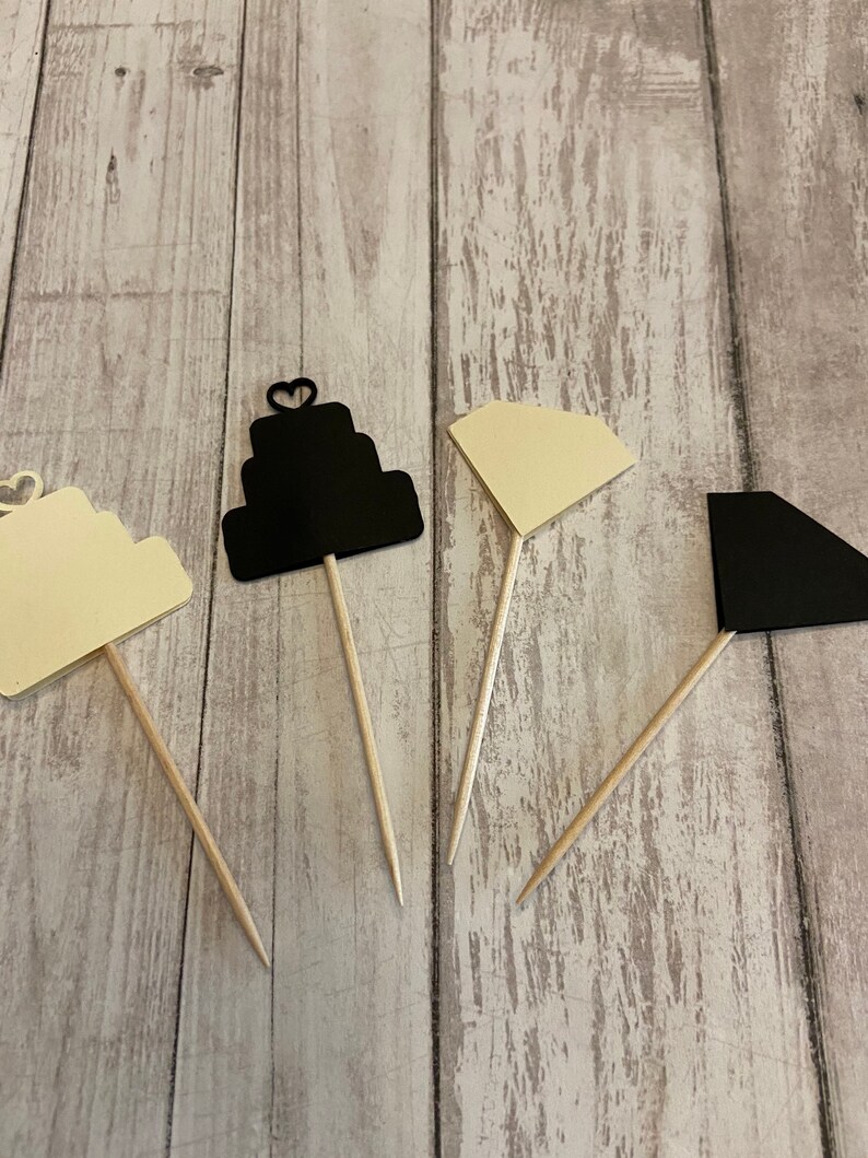 24 Wedding Theme Toothpicks, Wedding Shower, Wedding Toothpicks ...