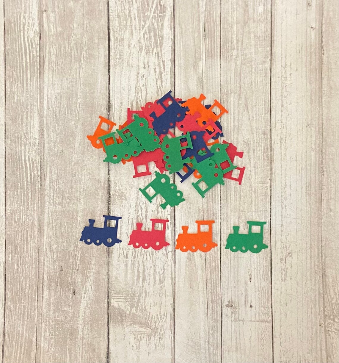 100 Assorted Train Confetti, Die Cut Train, Baby Shower, Train Theme ...