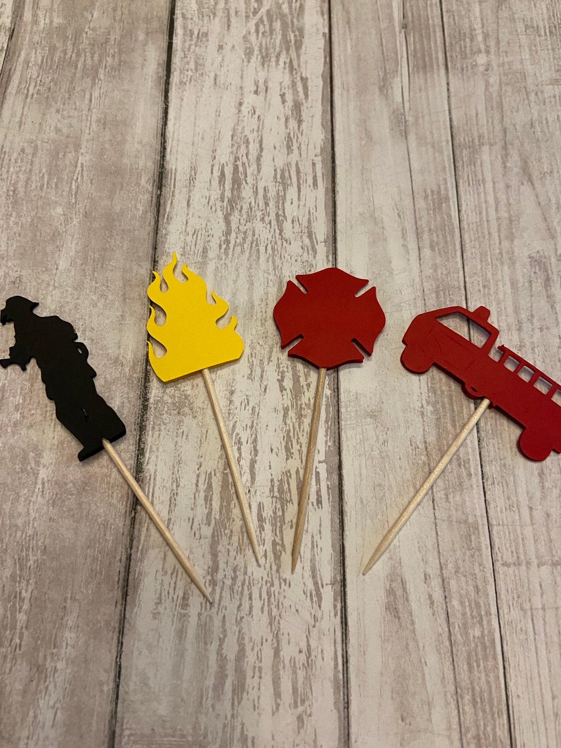 24 Fire Theme Toothpicks Fireman Baby Shower Fire Truck - Etsy