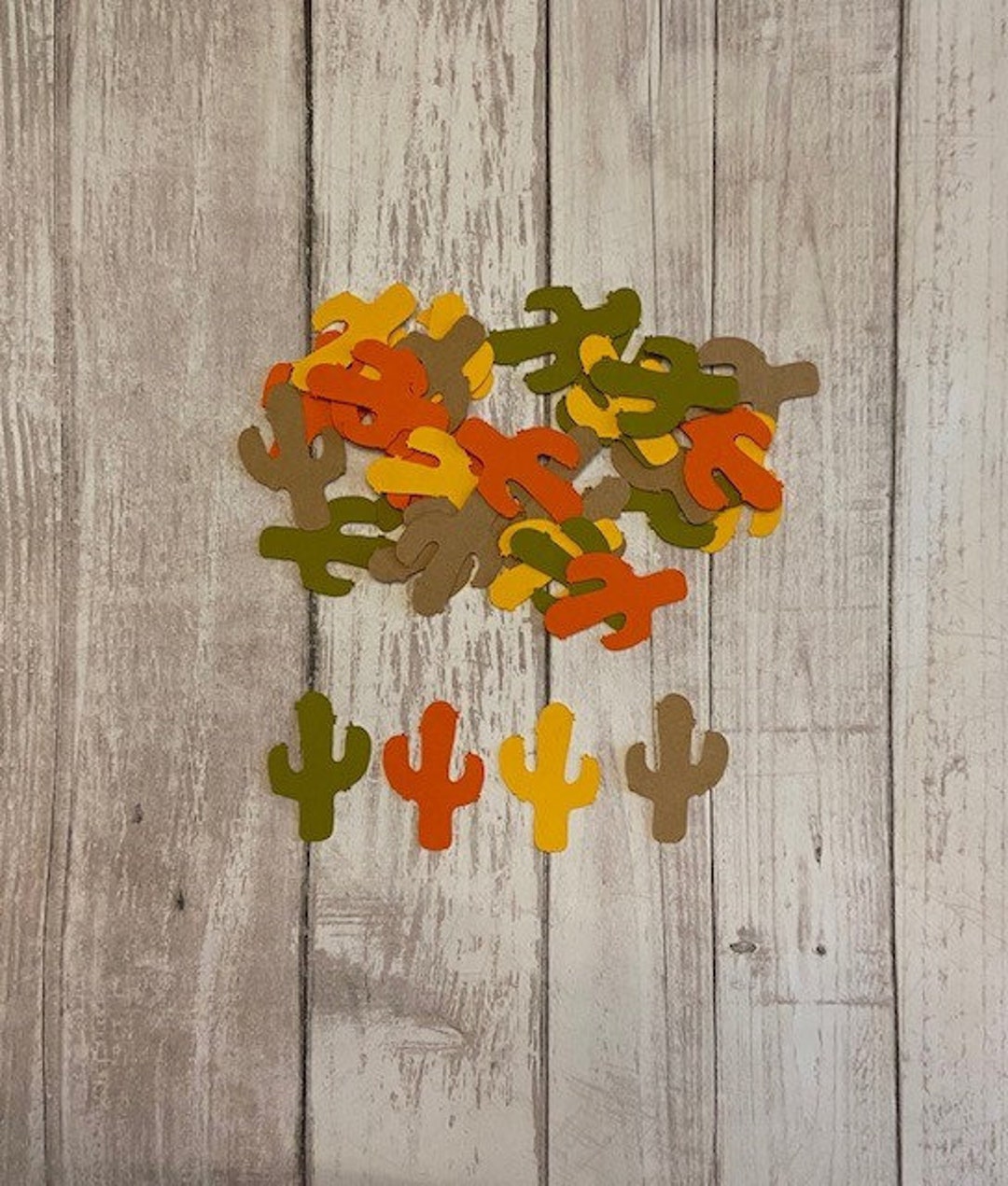 100 Assorted Cactus Confetti, Die Cut, Baby Shower, Cowboytheme Party ...