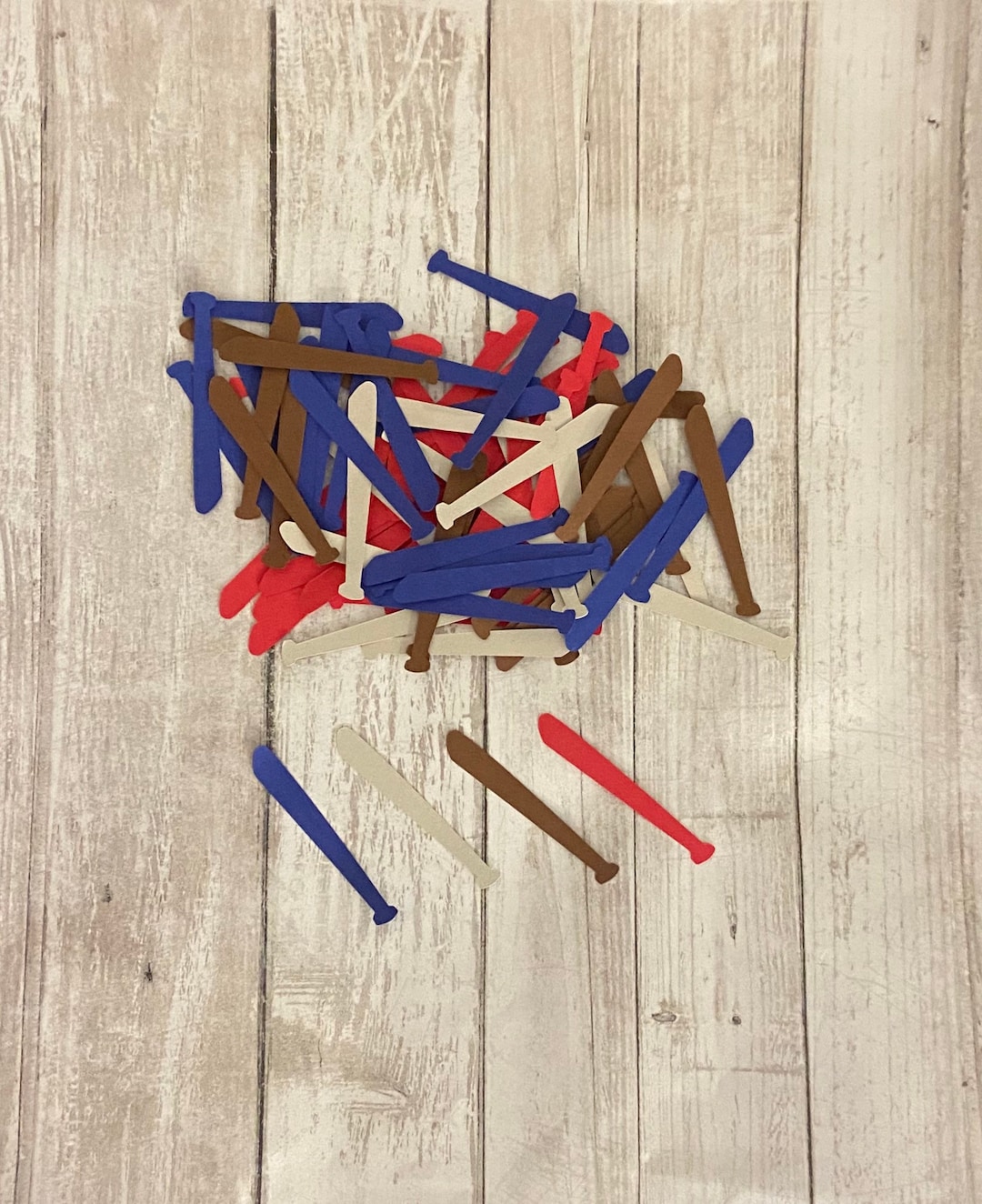 100 Assorted Baseball Bat Confetti, Die Cut, Baseball Baby Shower ...