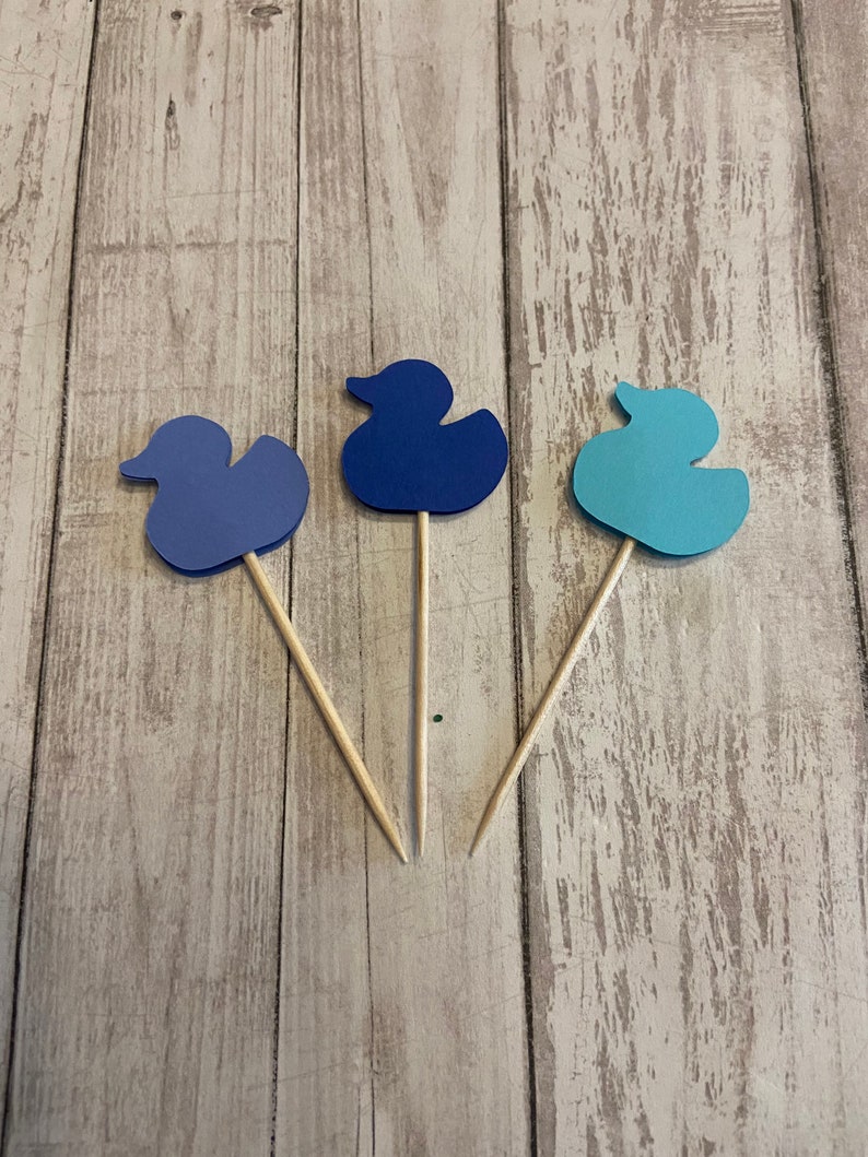 24 Rubber Ducky Toothpicks, Boy Baby Shower, Birthday Toothpicks, Ducky ...