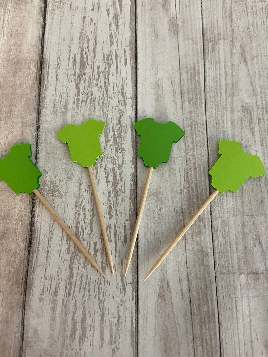 24 Green Baby Shower Toothpicks, Baby Shower, Gender Neutral Shower ...