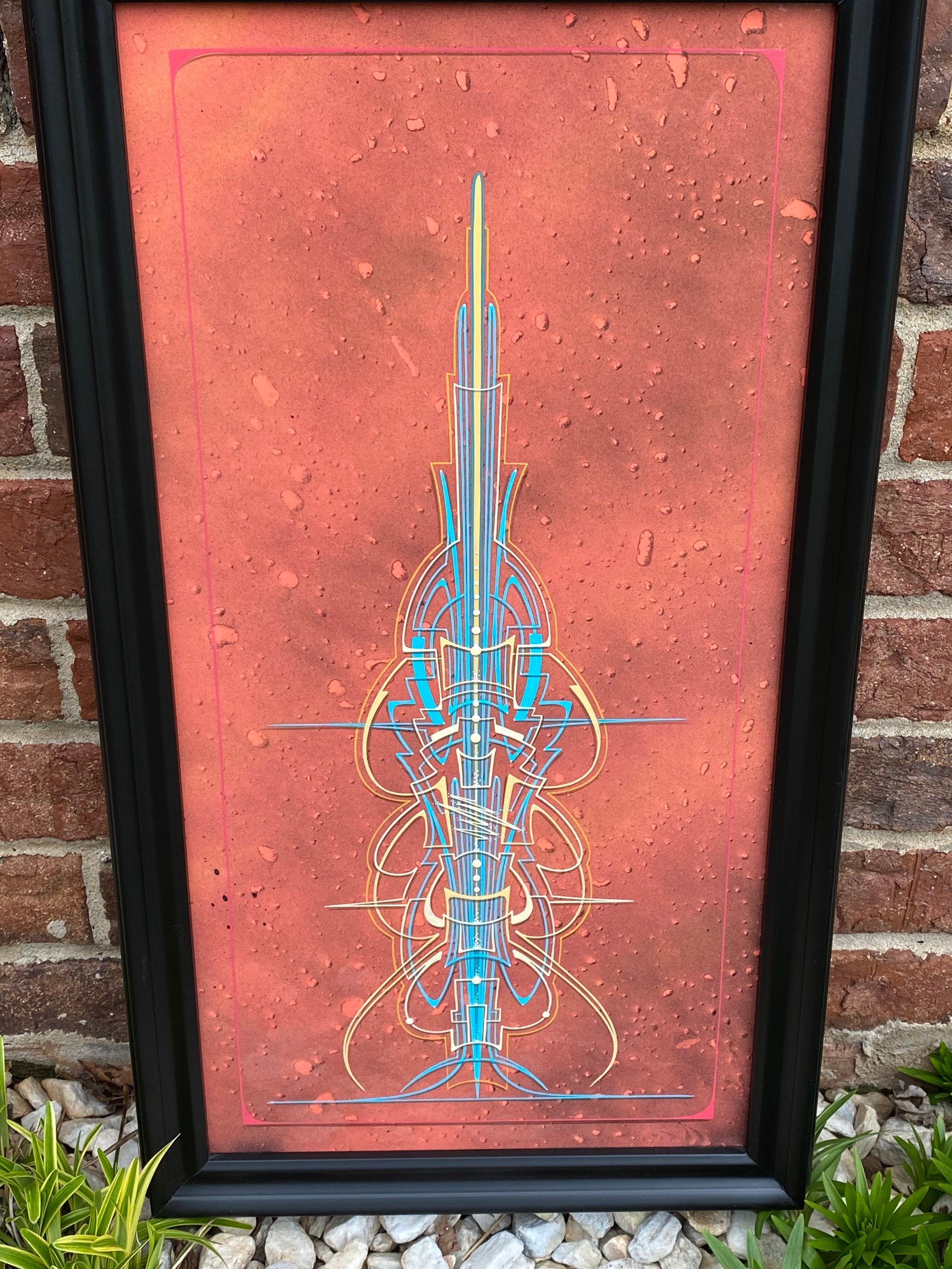 Grungy Peach Background in a Matte Black 26.5 x 14.5 Frame — Music City ...