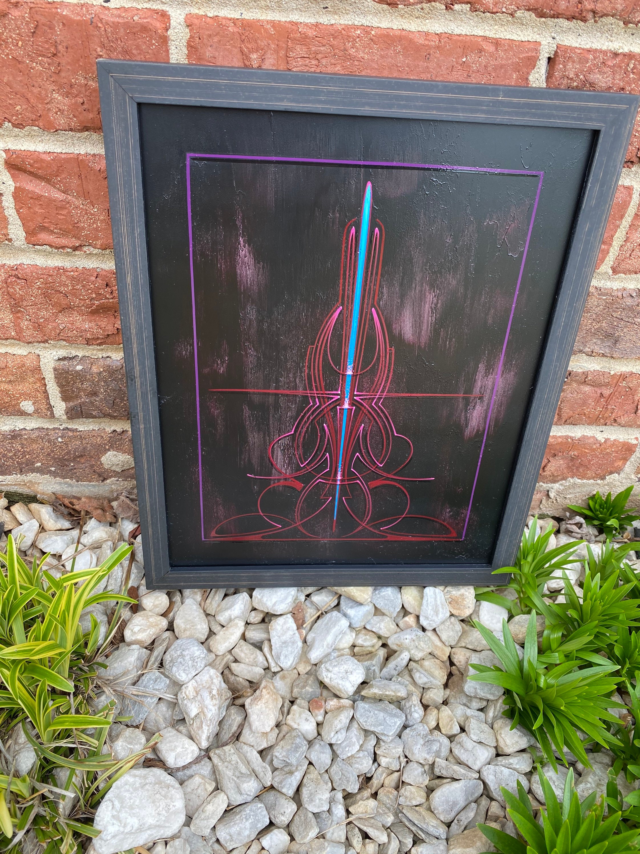 Textured Black and Plum Background 15.5 x 12.25 Framed — Music City ...