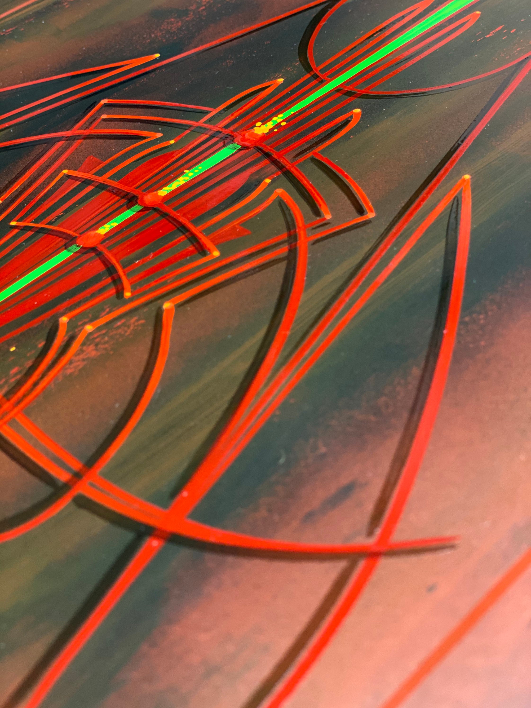 Rust Colored Airbrushed Background 18 x 15 Framed — Music City ...