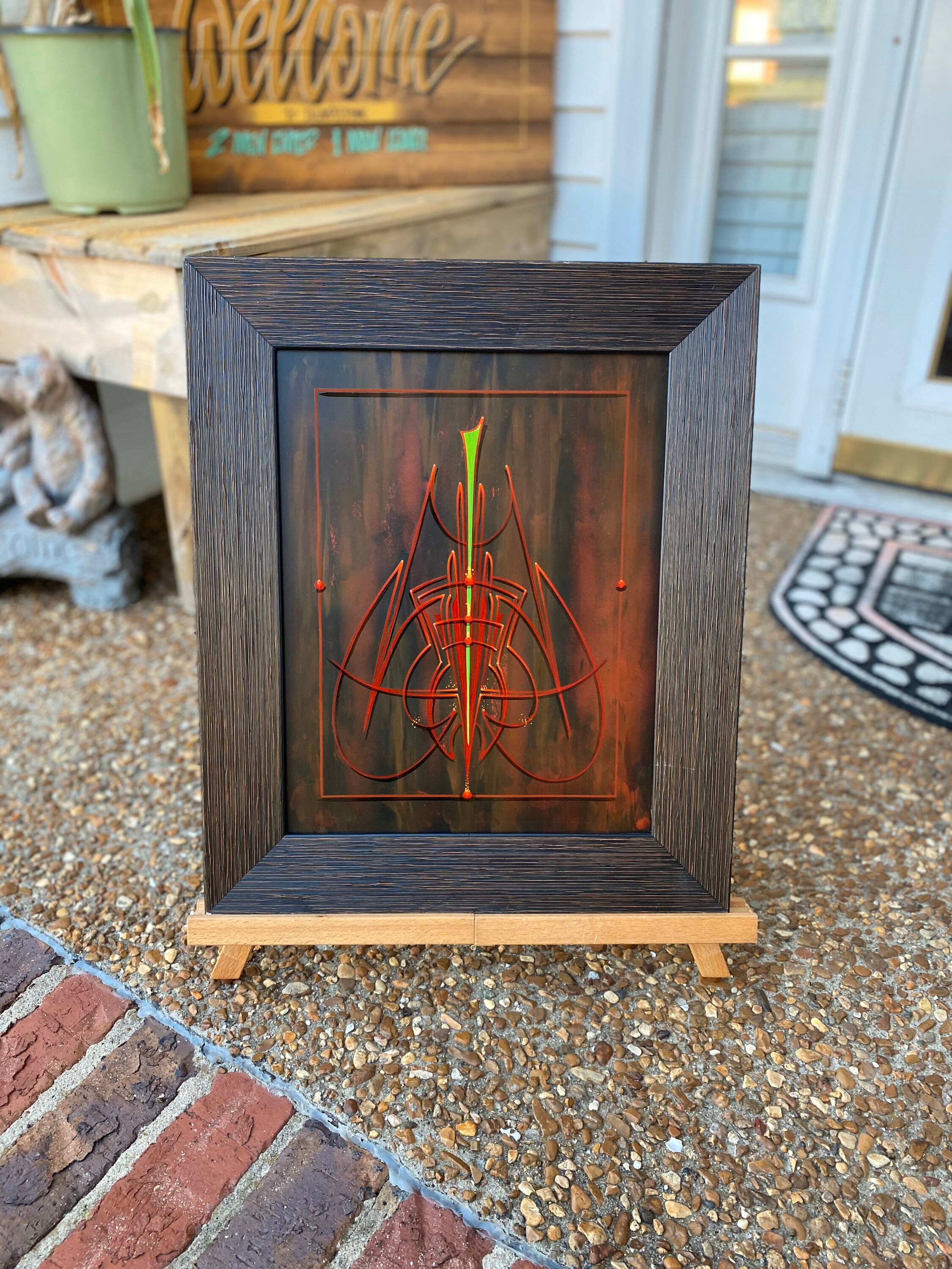 Rust Colored Airbrushed Background 18 x 15 Framed — Music City ...