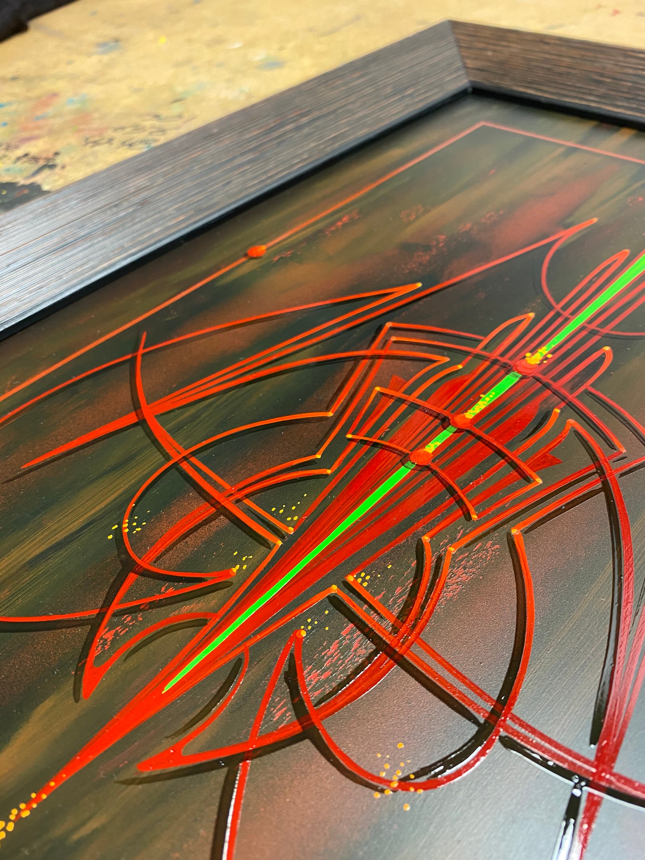 Rust Colored Airbrushed Background 18 x 15 Framed — Music City ...