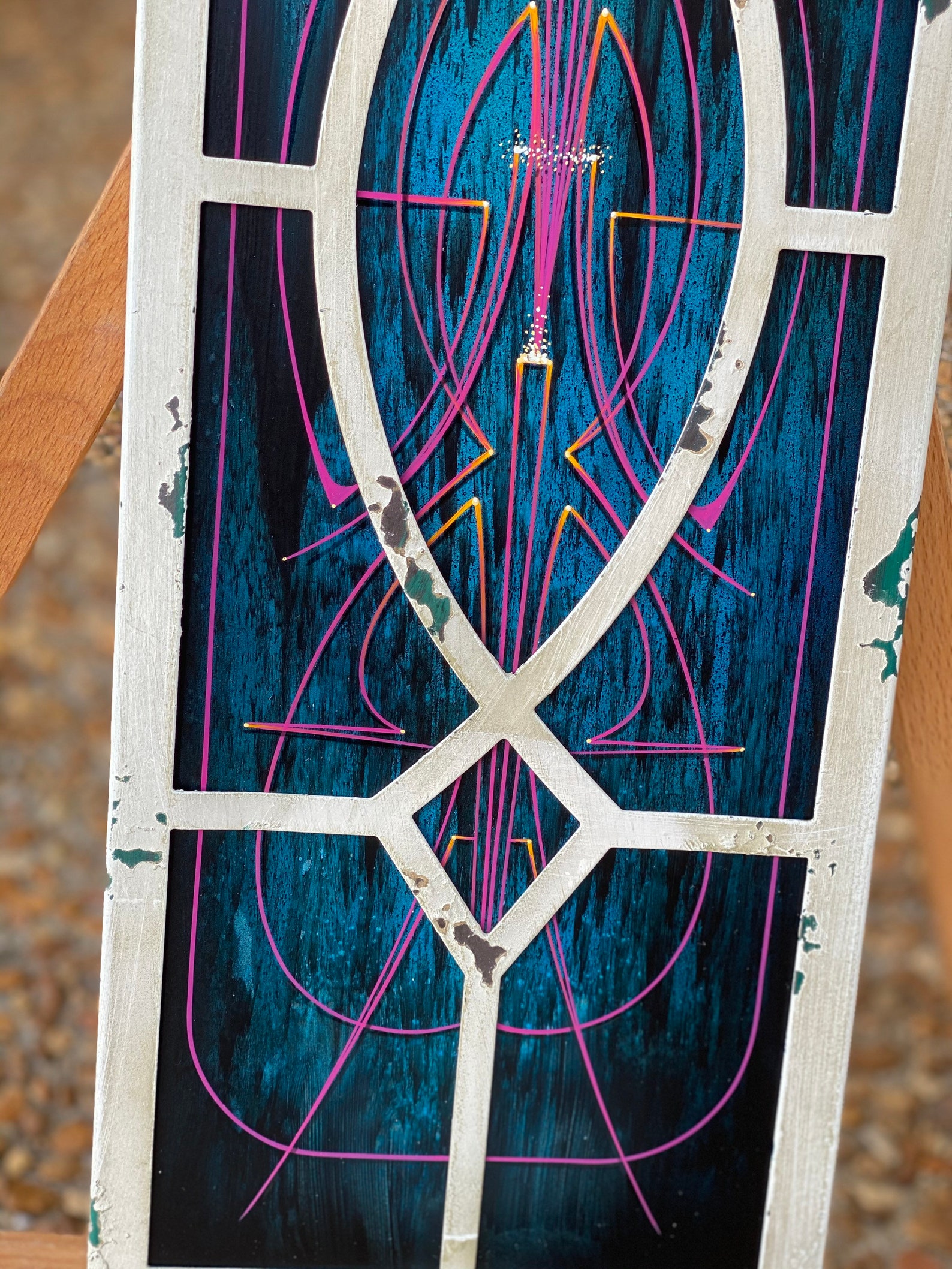 Hand Painted Pinstripe Art Modern Wall Art Wall Sconce Hot | Etsy