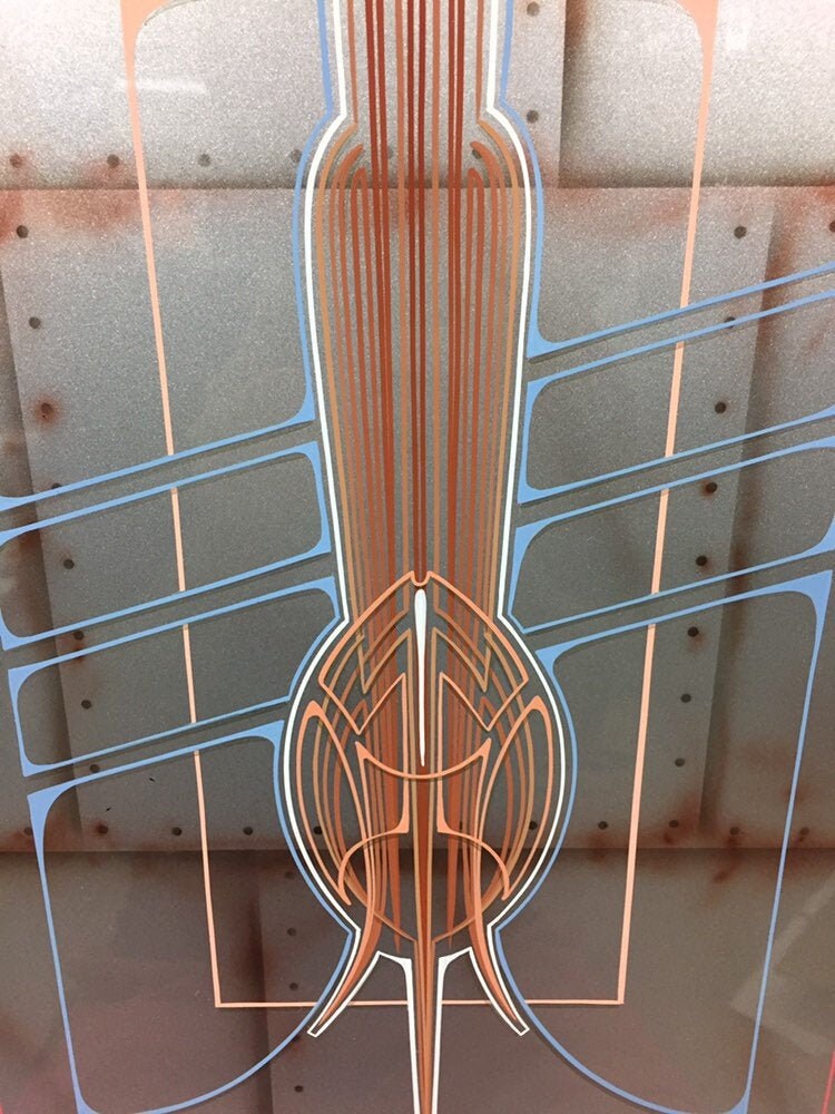 Airbrushed Faux Rusted Riveted Metal 12 x 18 on Lightweight Thin ...