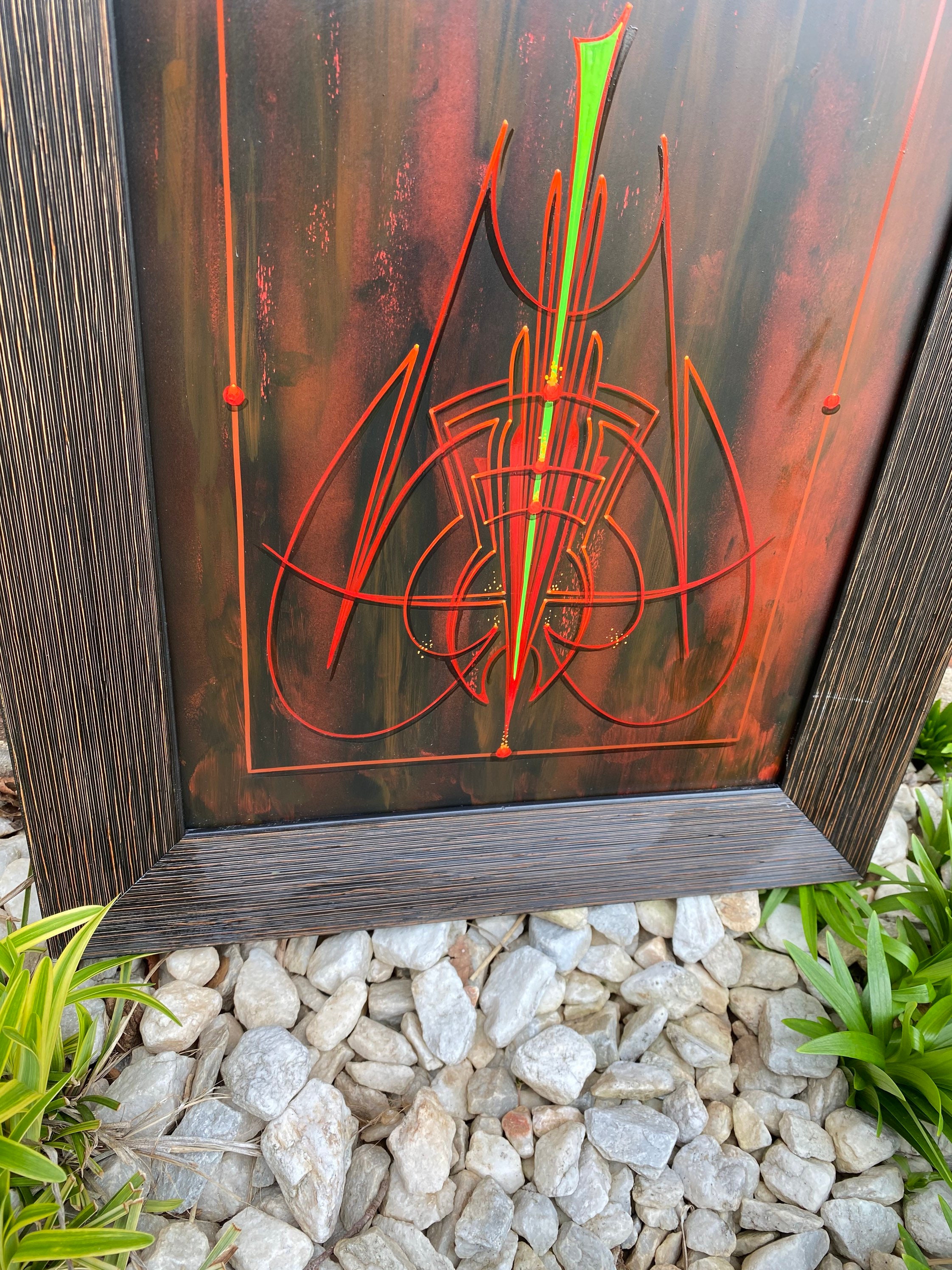 Rust Colored Airbrushed Background 18 x 15 Framed — Music City ...