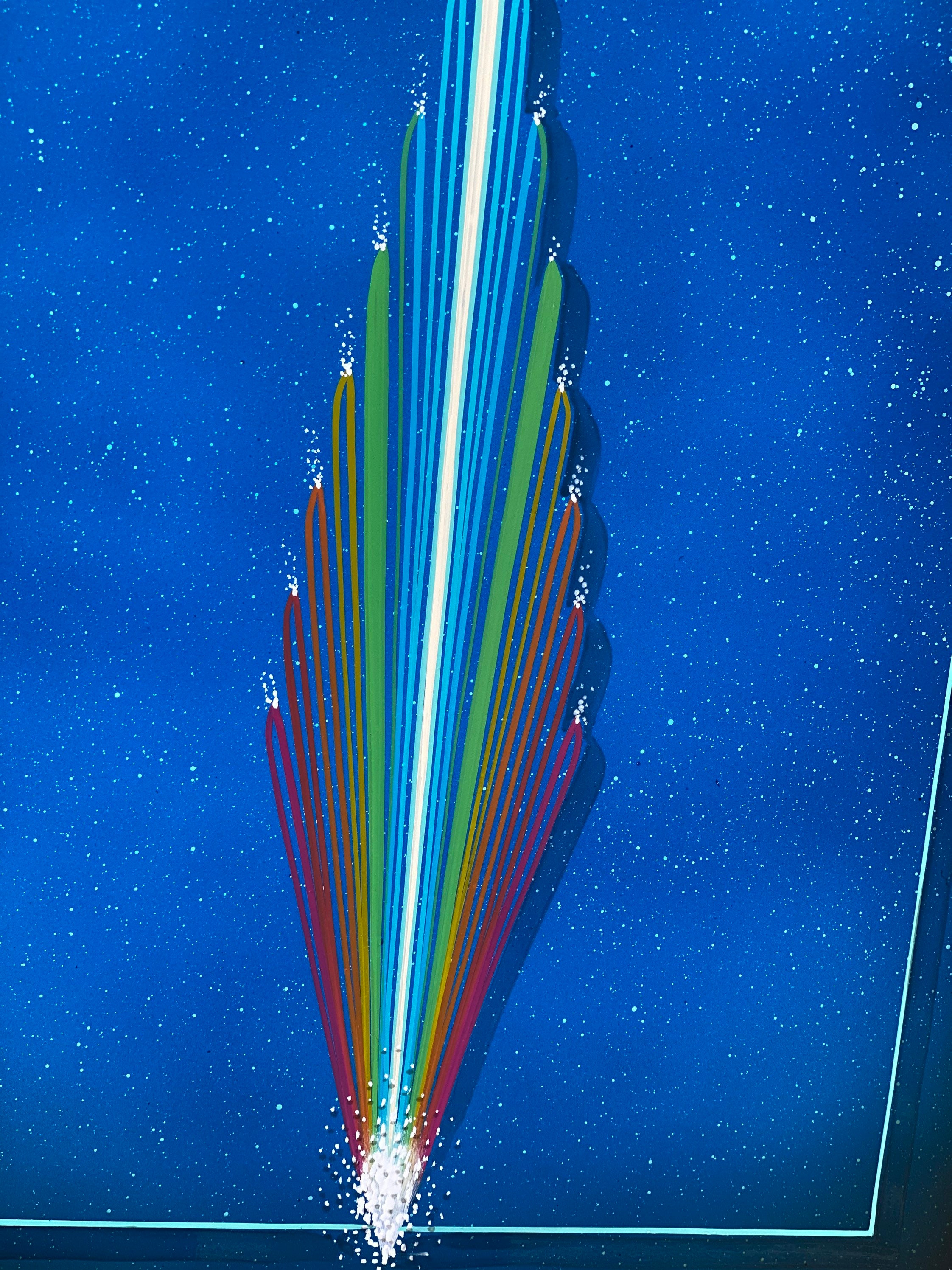 Blue Airbrushed Background with Color Blended Pinstriping 14.5 x 18 ...