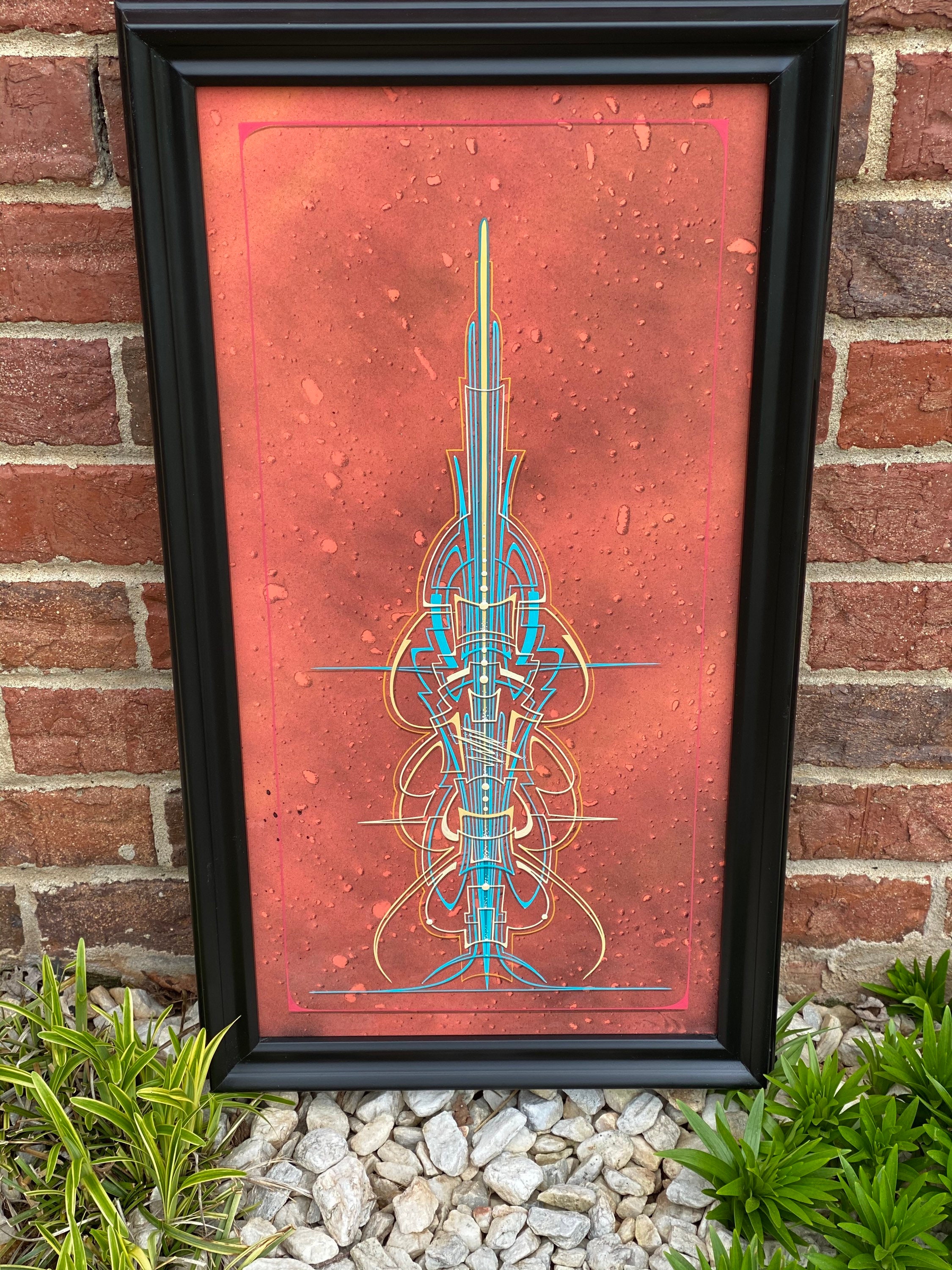 Grungy Peach Background in a Matte Black 26.5 x 14.5 Frame — Music City ...