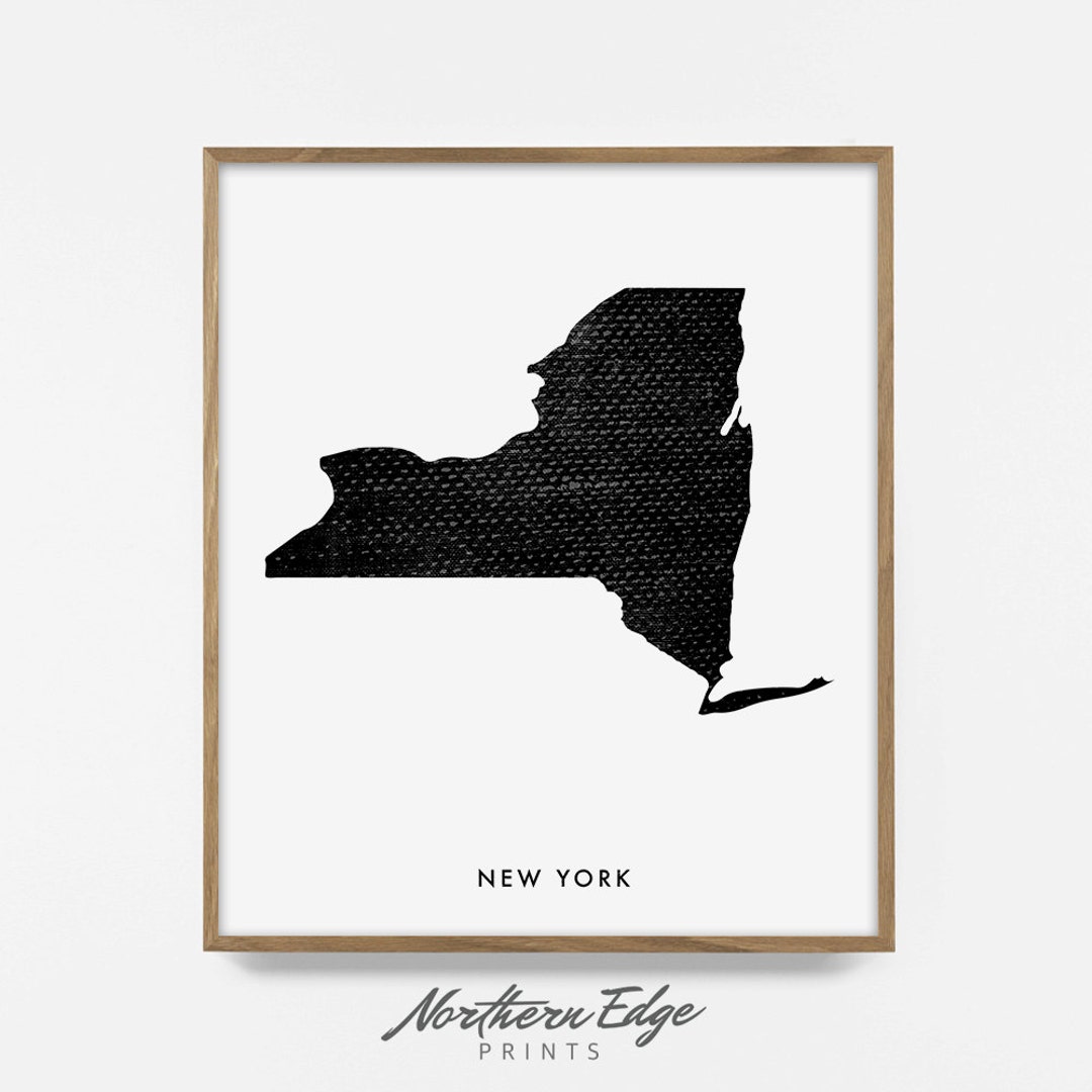 New York Map, Printable Art, United States Print, Printable US, Loft ...