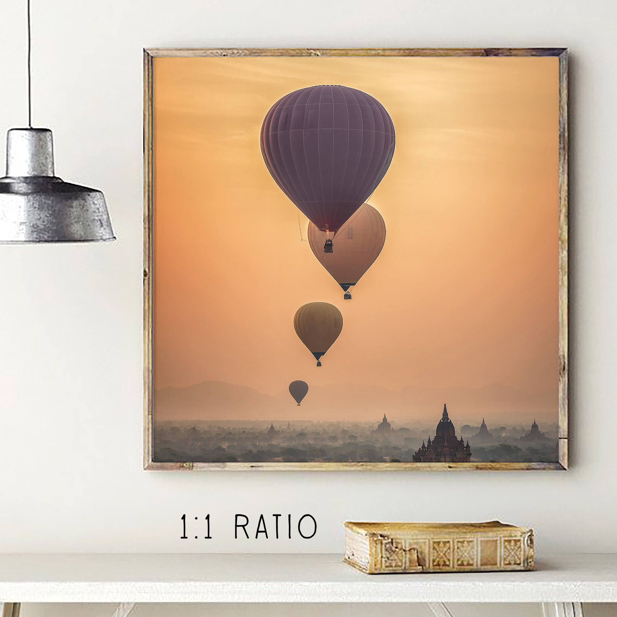 Hot Air Balloon Print Sunset Photo Printable Balloon | Etsy