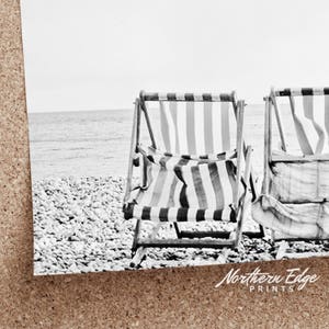 Bw Retro Beach Chair Print, Retro Beach Photography, Bw Vintage Beach ...