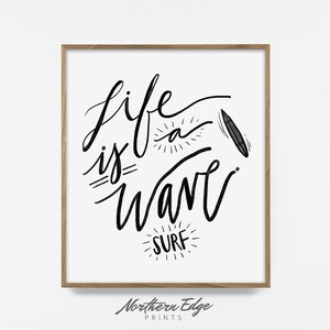 Surf Print, Surf Quote, Surf Quote Print, Wave Print, Wave Quote, Wave ...